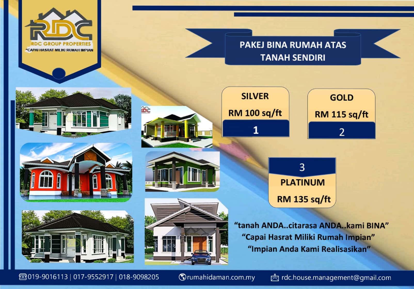 Pakej bina rumah atas tanah sendiri - RDC GROUP PROPERTIES